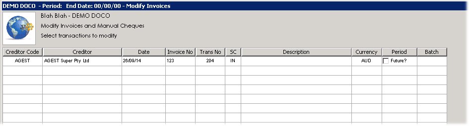  Menus Accounts Payable Modify Invoice MydaEs Online Manual