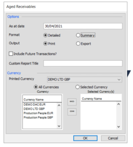 Accounts Receivable – Aged Debt Report – mydaEs Online Manual