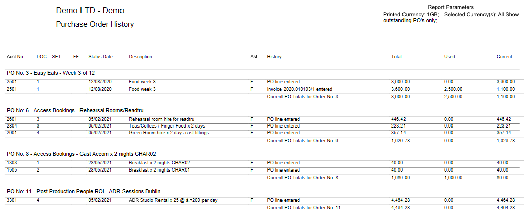Purchase Order History – mydaEs Online Manual