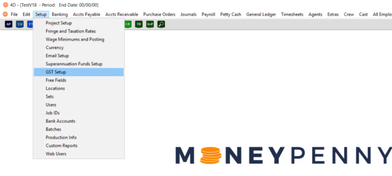 ‘Menus’ – ‘Setup’ – ‘GST / VAT Setup’ – mydaEs Online Manual